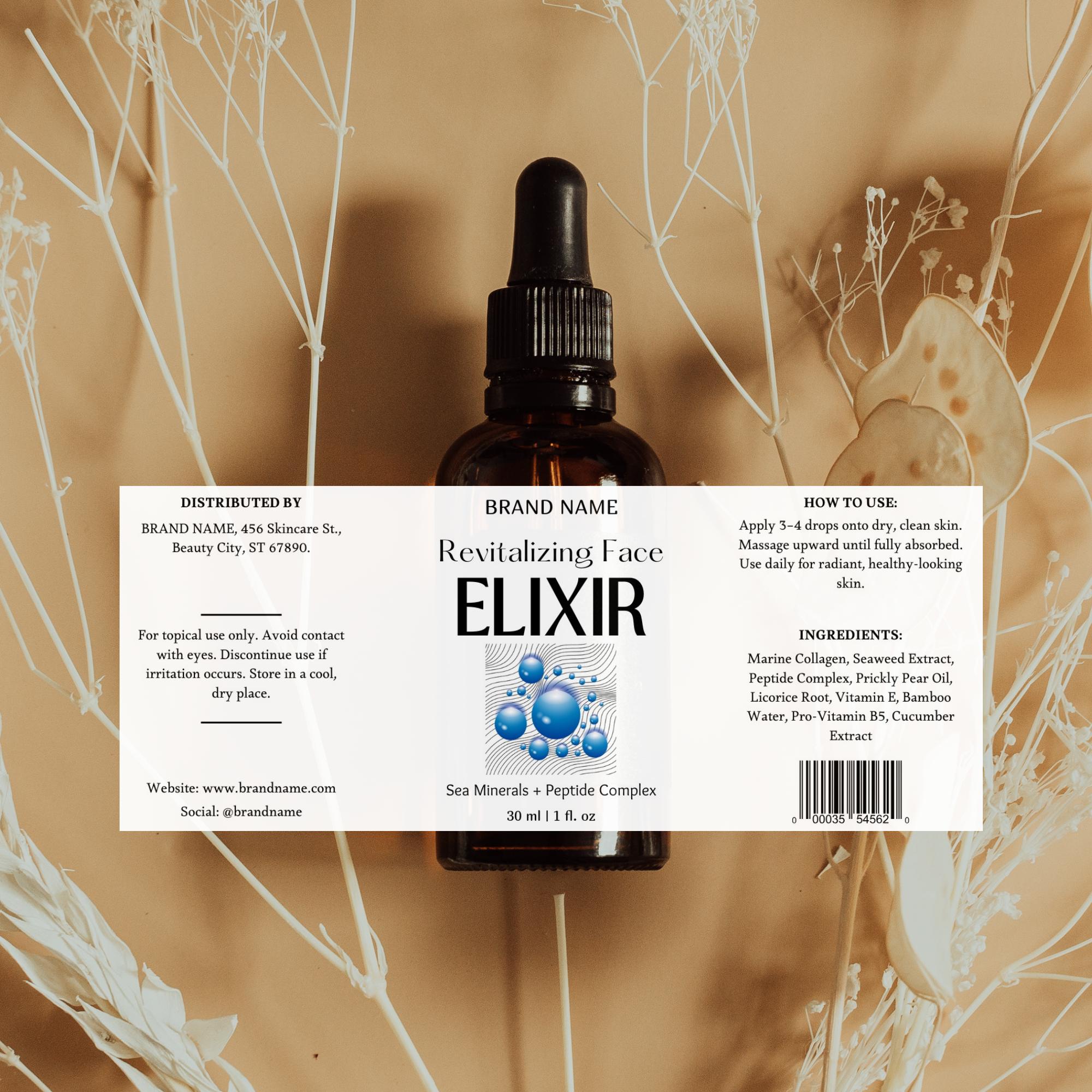 Editable Face Serum Label Template | Modern Skincare Label Design ...