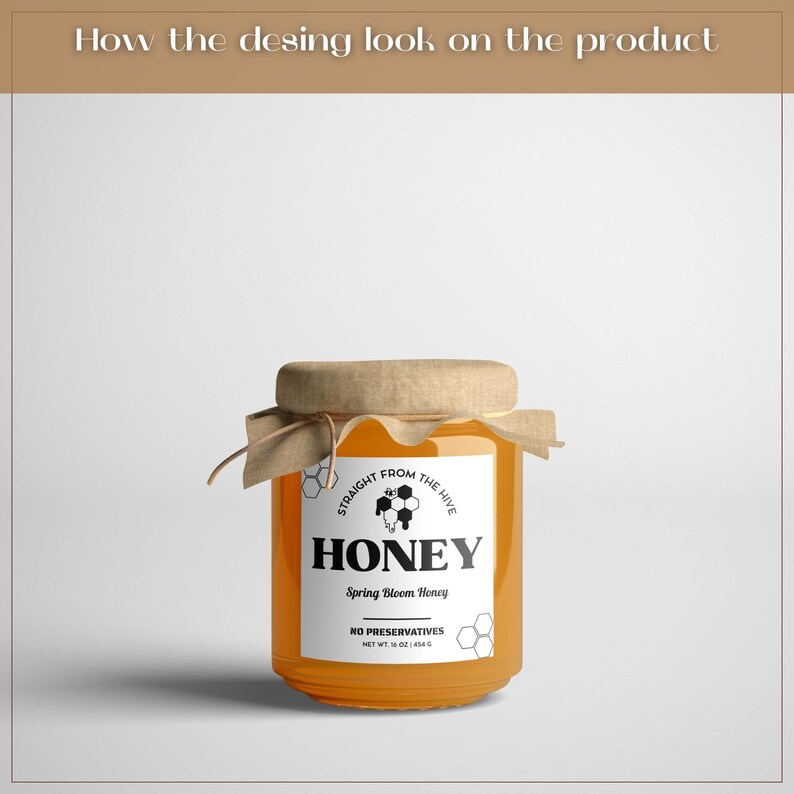 Editable Honey Label Template | Customizable Canva Label for Natural ...