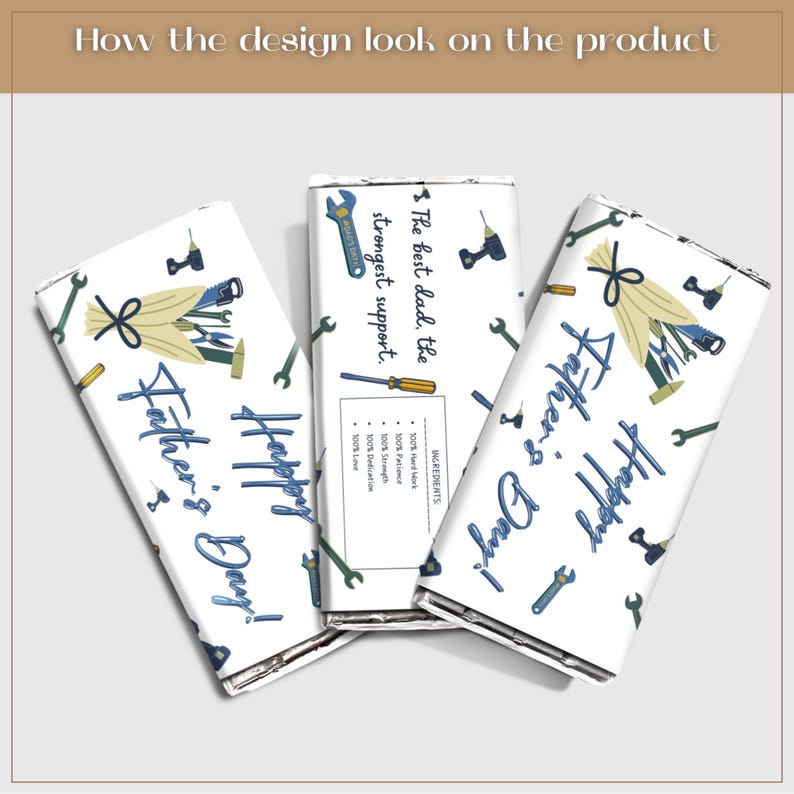 Personalized Father's Day Chocolate Bar Wrapper: Editable Candy Label ...