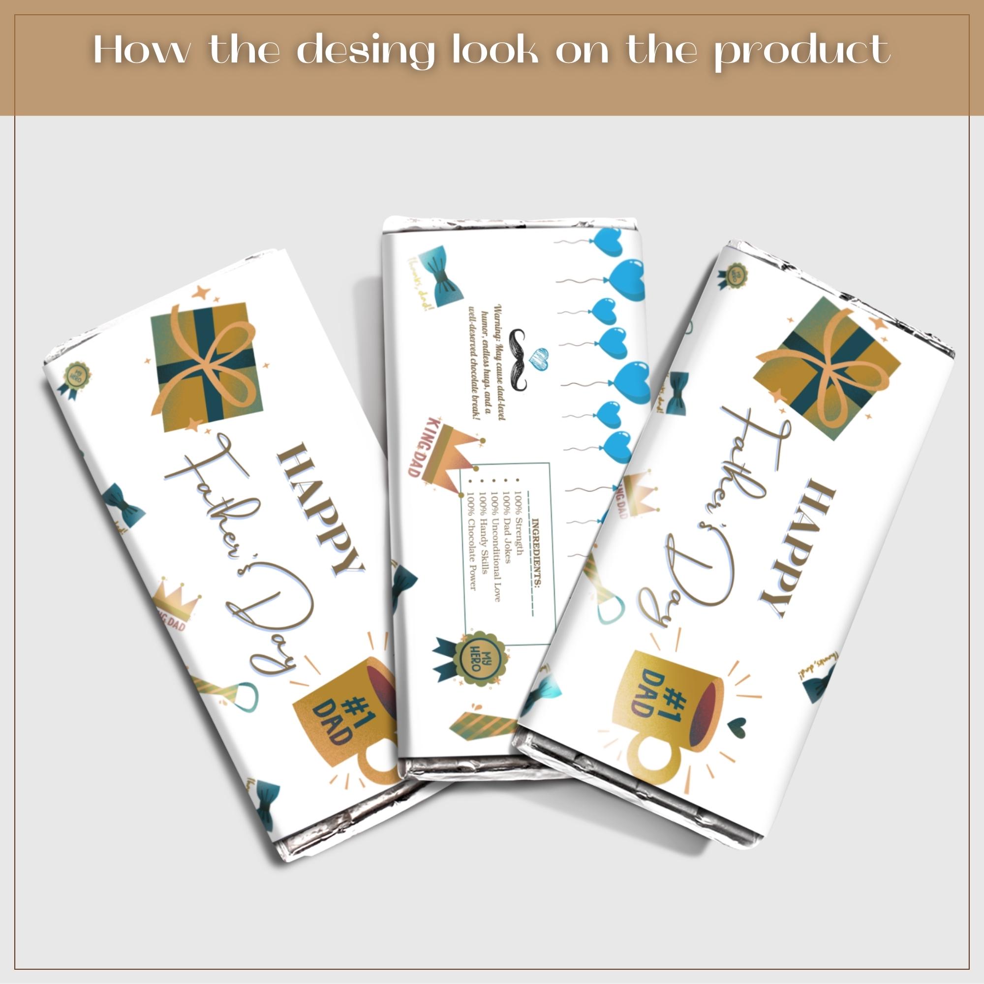 Personalized Father's Day Chocolate Bar Wrapper: Editable Candy Label ...