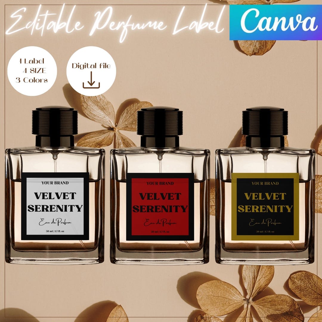 Editable Perfume Bottle Label | Etiquette Parfum | Custom Fragrance ...