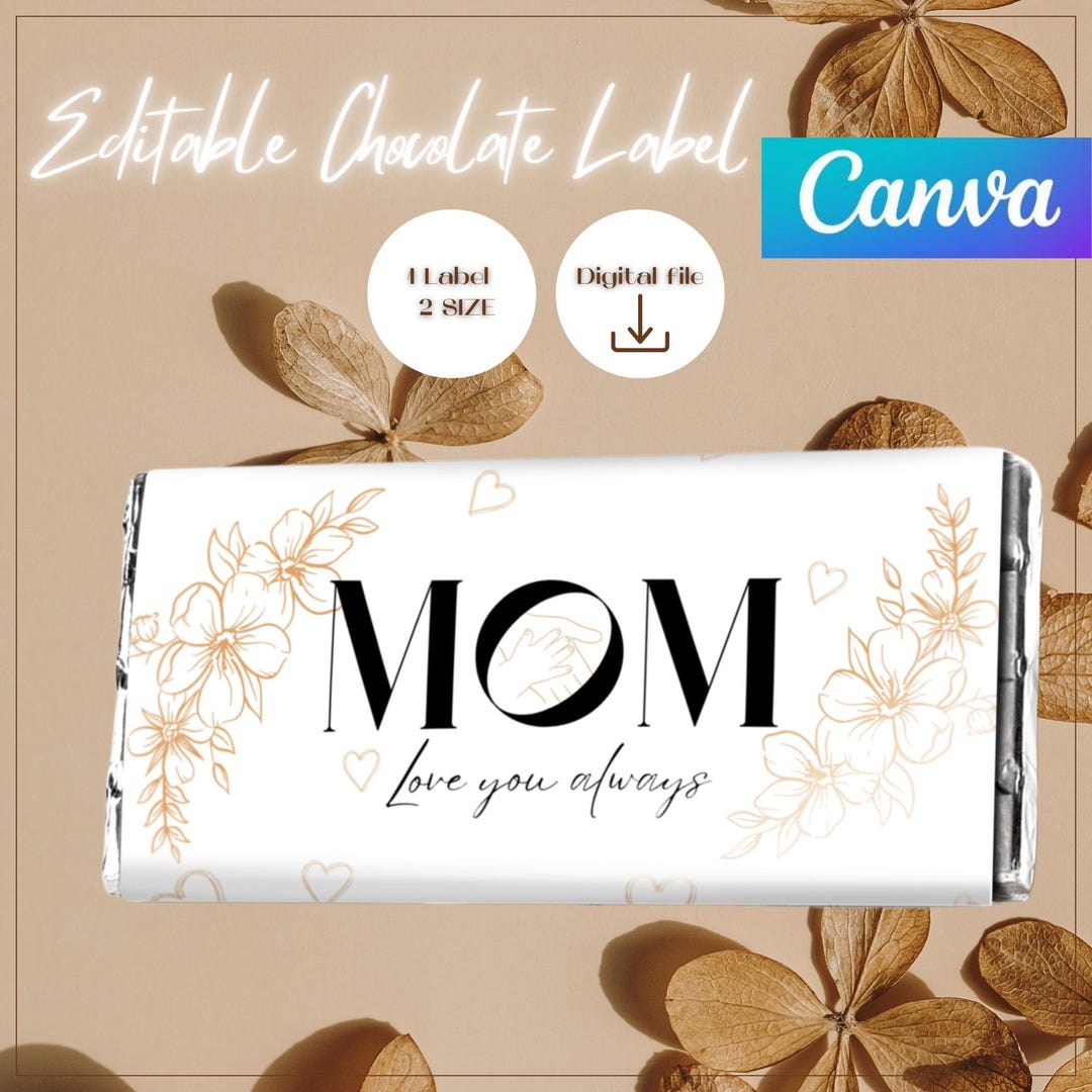 Editable Mother’s Day Chocolate Bar Wrapper | Printable Candy Label ...