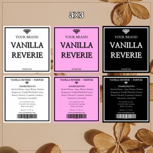 Editable Perfume Bottle Label Set – Front & Back | Etiquette Parfum ...