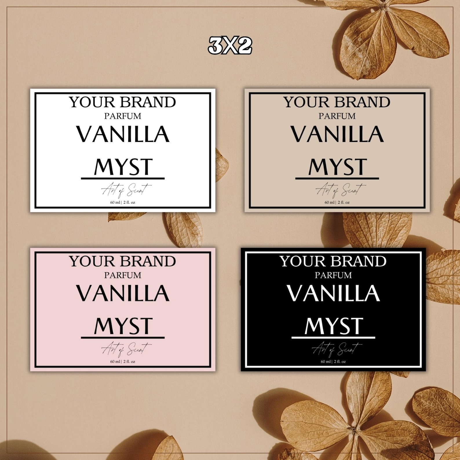 Editable Perfume Bottle Label: Custom Fragrance Sticker (digital ...