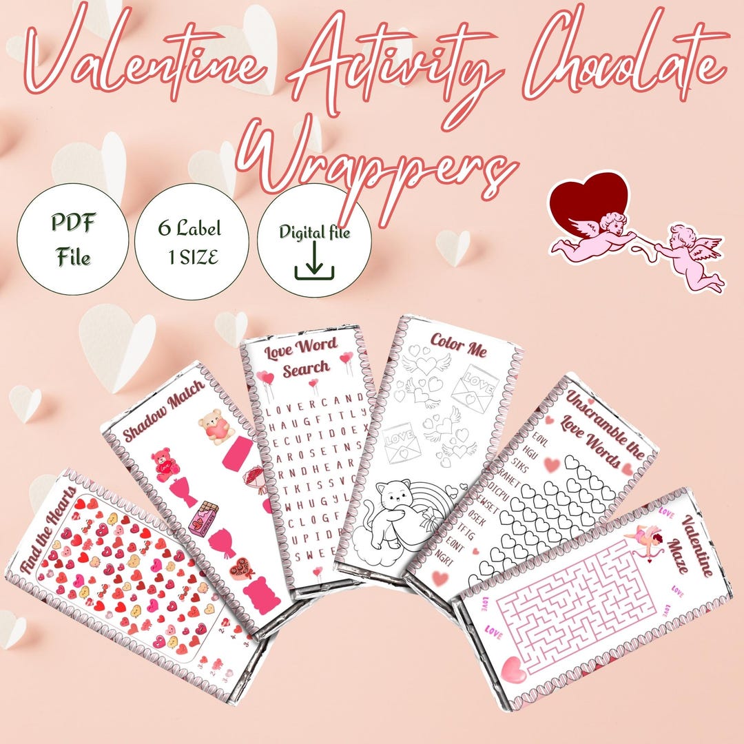 Valentine Chocolate Wrapper Activities for Kids | Printable School ...