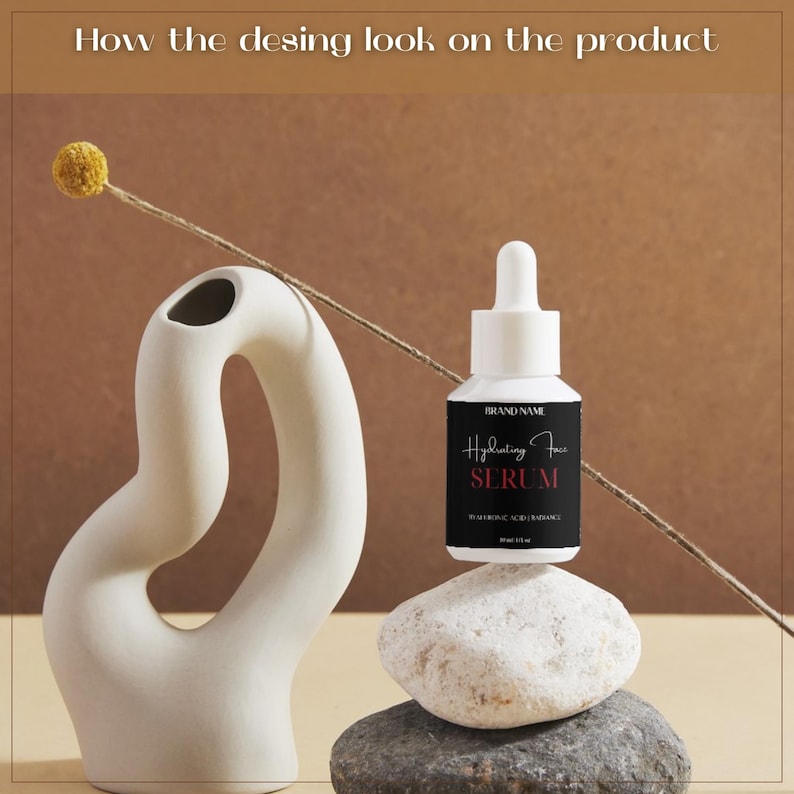 Editable Face Serum Label Template | DIY Skincare Label | Printable Dropper Bottle Sticker | 3 ...
