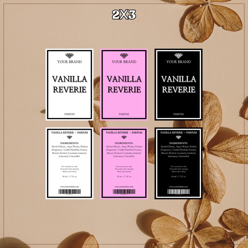 Editable Perfume Bottle Label Set – Front & Back | Etiquette Parfum ...