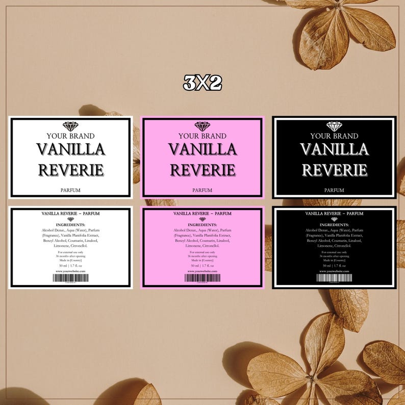 Editable Perfume Bottle Label Set – Front & Back | Etiquette Parfum ...