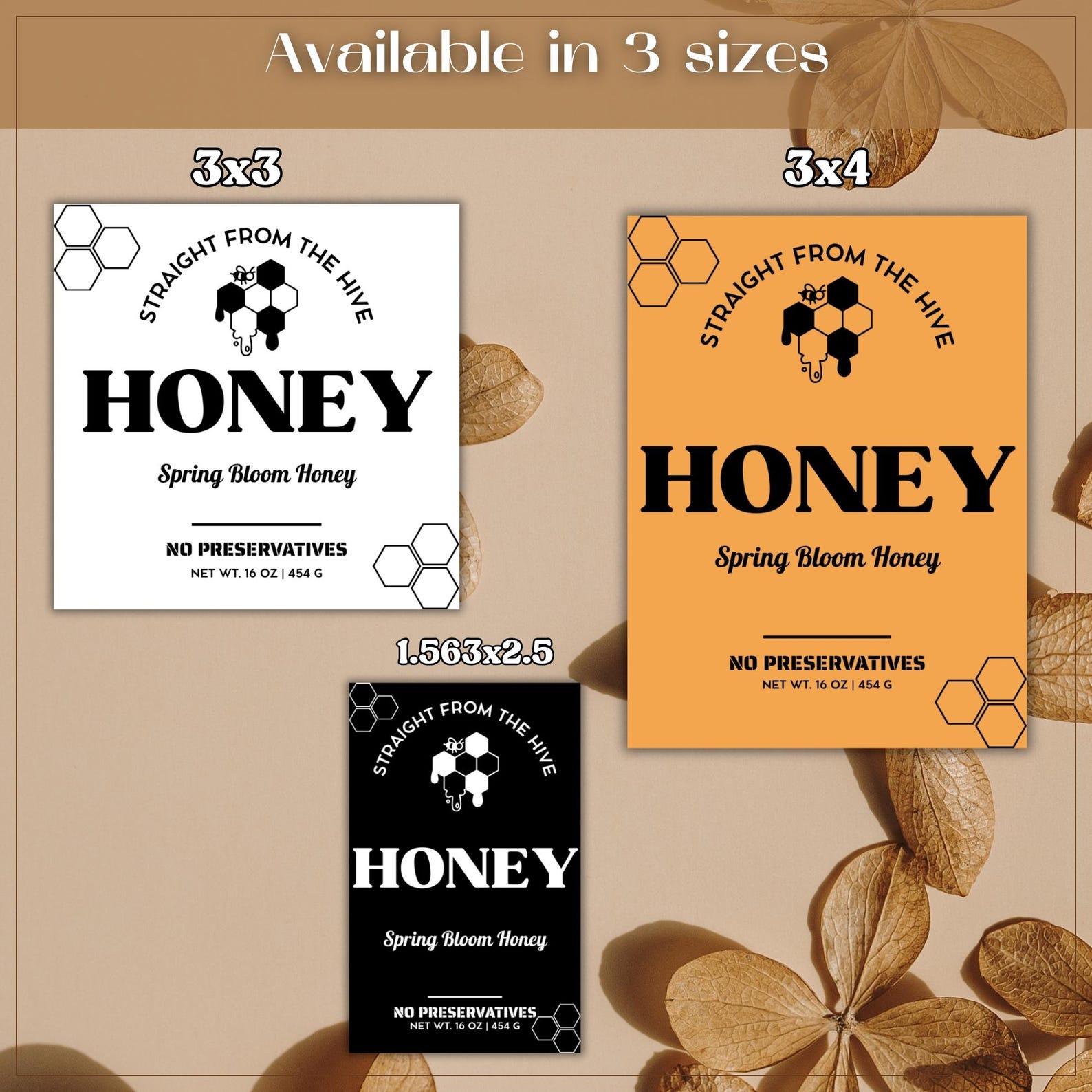 Editable Honey Label Template | Customizable Canva Label for Natural ...