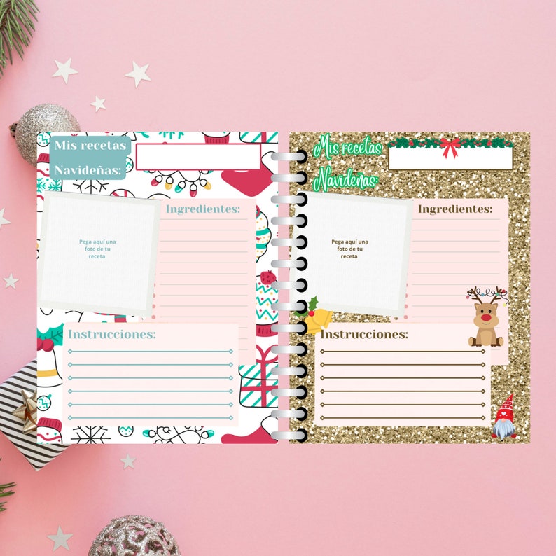 Printable Christmas Recipe Book, PDF Template A4, A5, Letter - Etsy