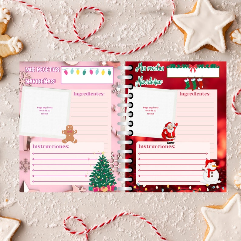 Printable Christmas Recipe Book, PDF Template A4, A5, Letter - Etsy