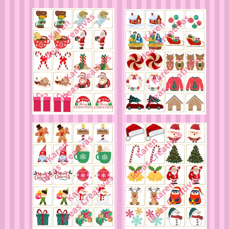 Memorama Navideño PDF imprimible Juego Memoria - Etsy México