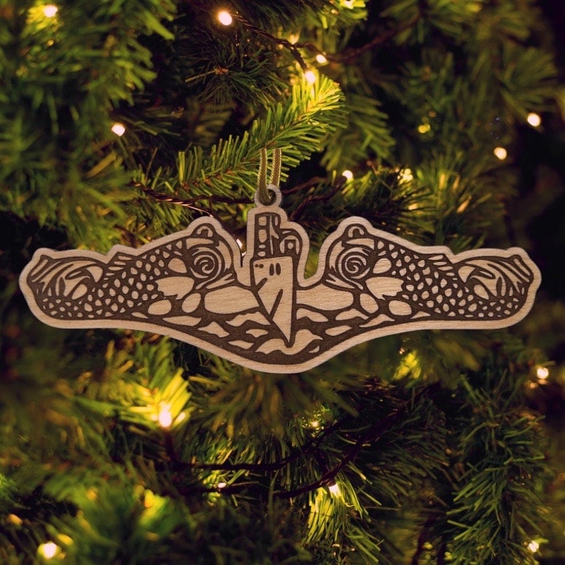 Wood SWO or Sub Warfare Pin Ornament - Etsy