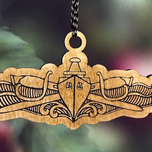 Wood SWO or Sub Warfare Pin Ornament - Etsy