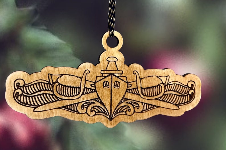 Wood SWO or Sub Warfare Pin Ornament - Etsy