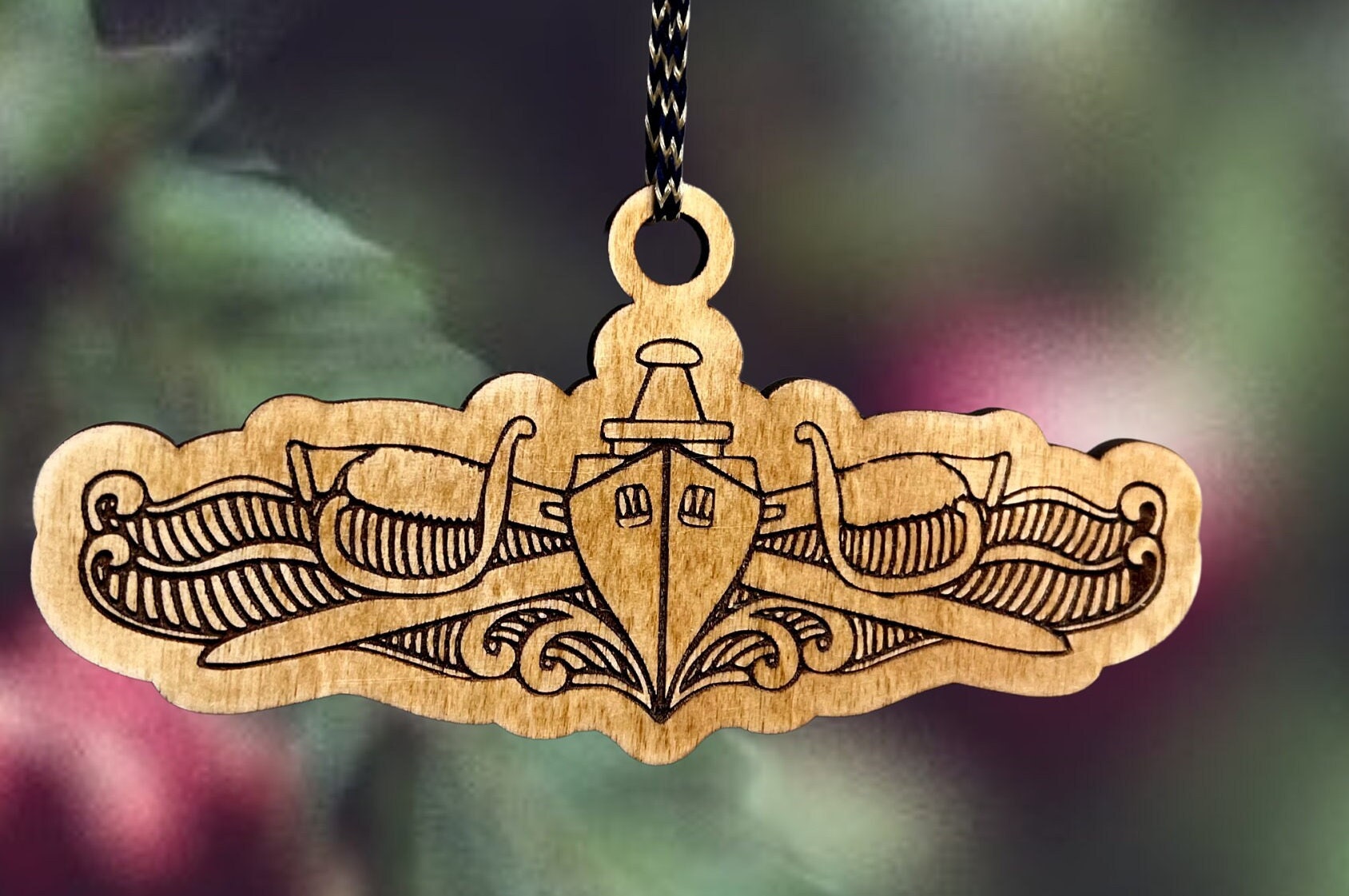 Wood SWO or Sub Warfare Pin Ornament - Etsy