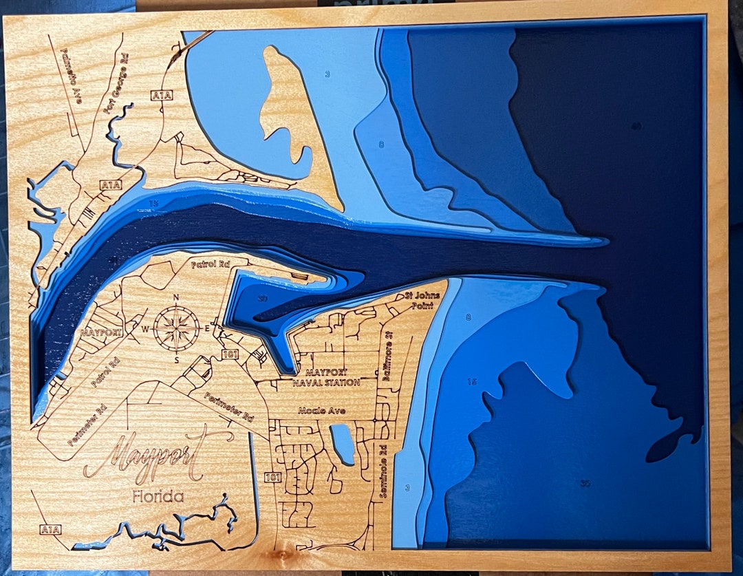 11x14 Layered Map of Mayport Naval Station - Etsy