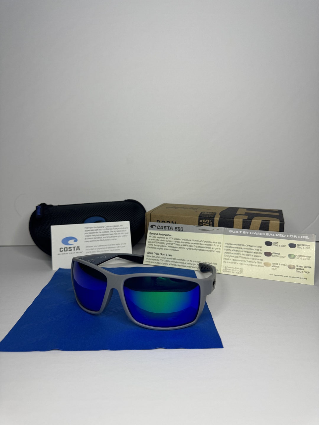 Costa Del Mar Reefton Sunglasses- Polarized 580P Lenses Blue/gray - Etsy