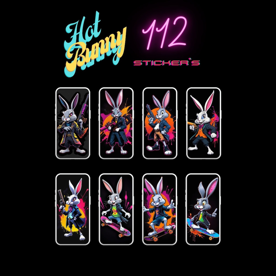 Bunny Stickers, Funny Cool Sticker Bundle, Personalized Sticker ...