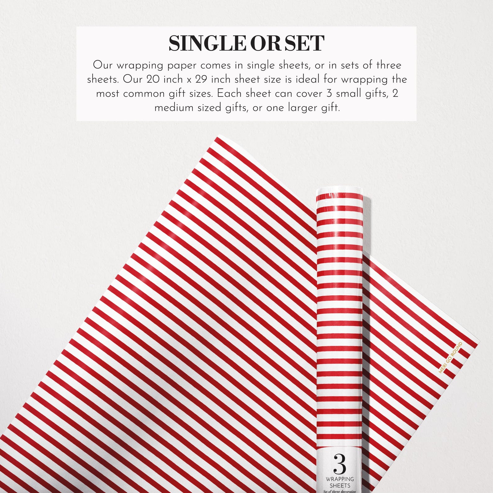 Candy Stripe Wrapping Paper: Red Striped Holiday and All Occasion Gift ...