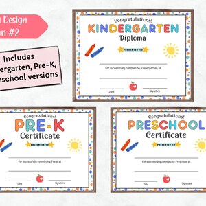 Editable Kindergarten Diploma, Printable Certificate for Pre-k and ...