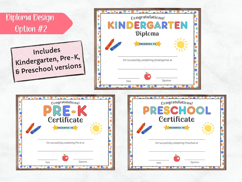 Editable Kindergarten Diploma, Printable Certificate for Pre-k and ...