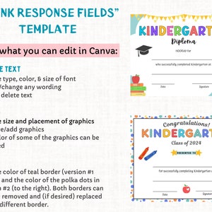 Editable Kindergarten Graduation Certificate, Printable Kindergarten ...