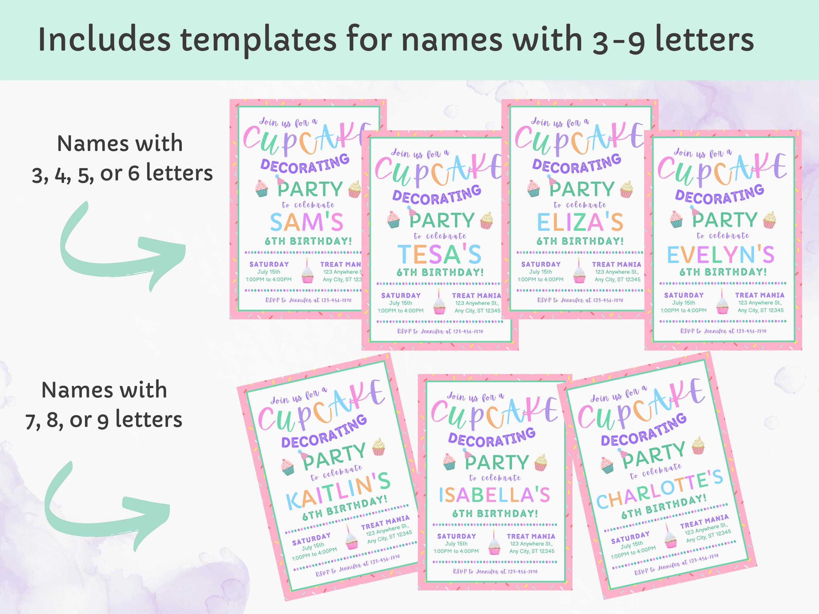 Editable Cupcake Birthday Party Invitation, Baking Party Invite - Etsy