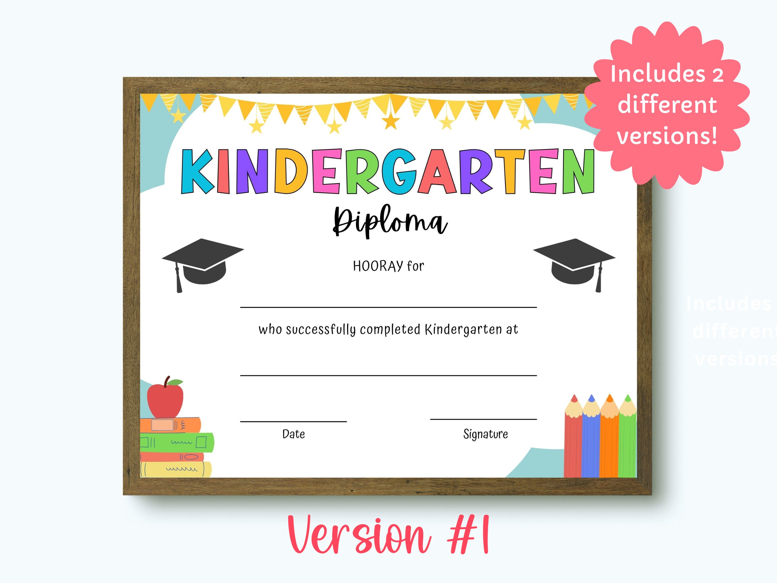 Editable Kindergarten Graduation Certificate, Printable Kindergarten ...
