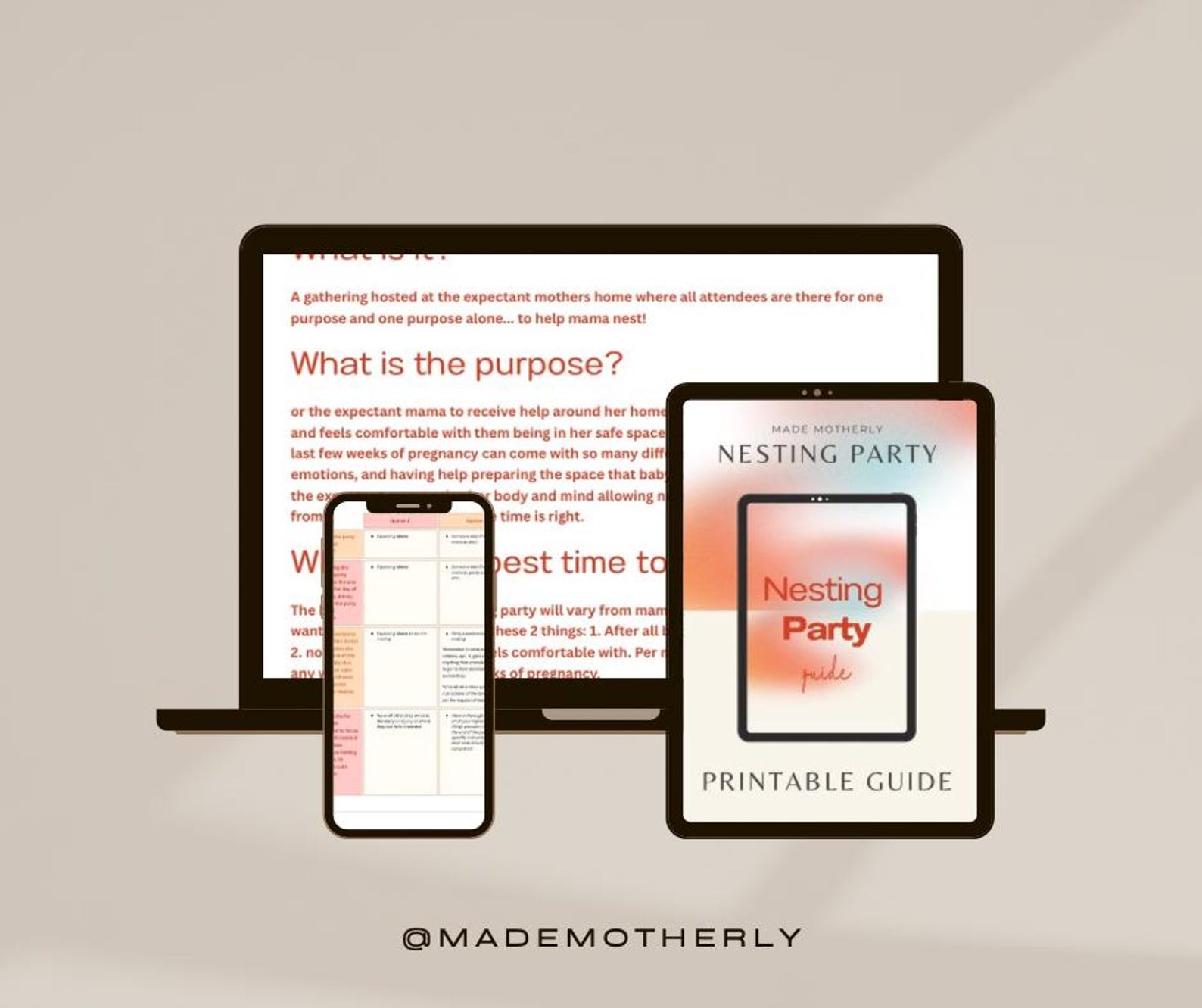 Nesting Party Printable Instant Download Nesting Baby Prep Party Guide ...