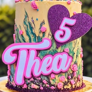 Name and Number Cake Topper - Etsy