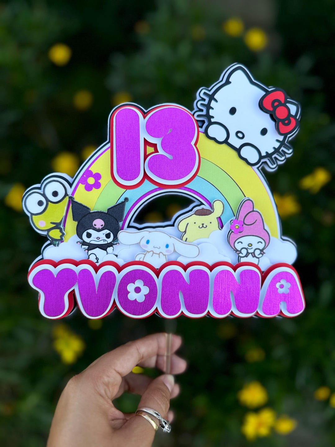 Kitty Hello and Friends 3D Personalized Cake Topper Name and Age Custom ...