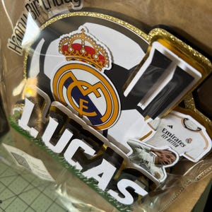 Real Madrid Cake Topper - Soccer Theme Party - Soccer Cake Topper ...