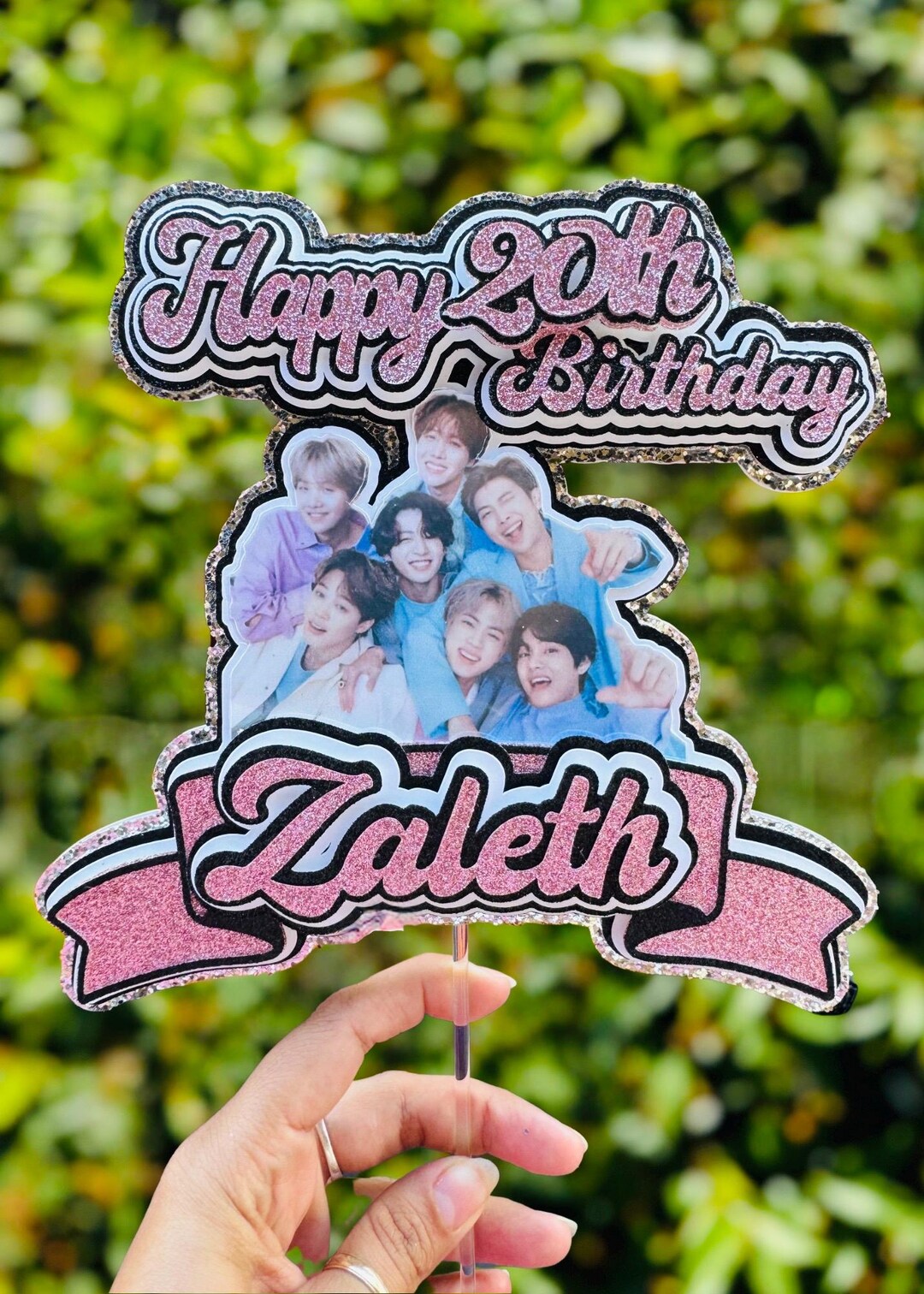 BTS Cake Topper K-pop BTS Theme With Name - Etsy