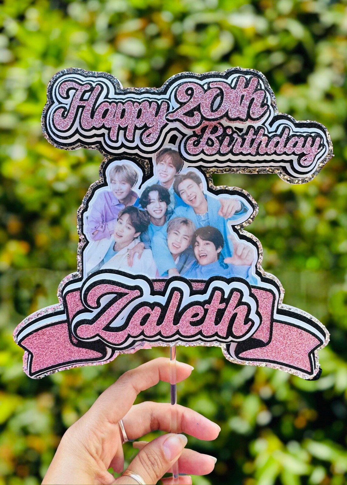 BTS Cake Topper K-pop BTS Theme With Name - Etsy