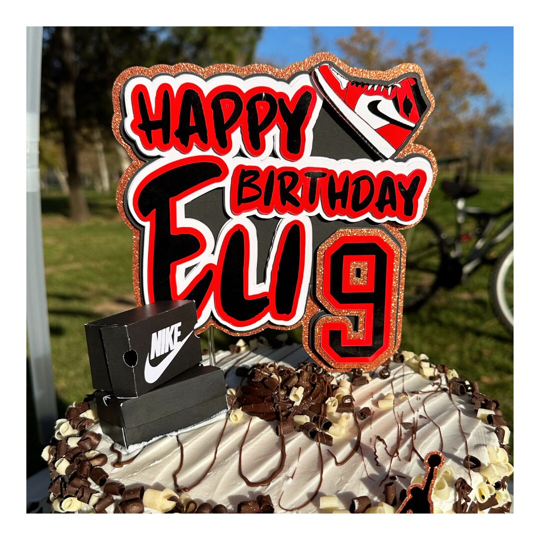 Jordan Air Basketball Personalized Cake Topper - Jordan Shoes - Shoe ...
