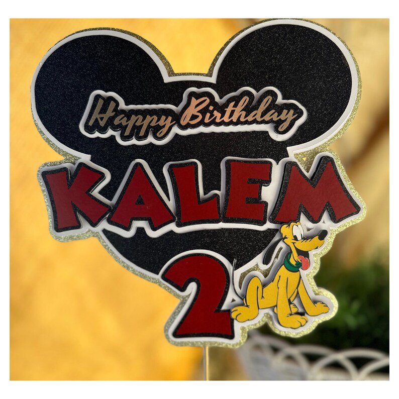 3D Mickey and Pluto Cake Topper Mickey and Friend Birthday Cake Topper ...