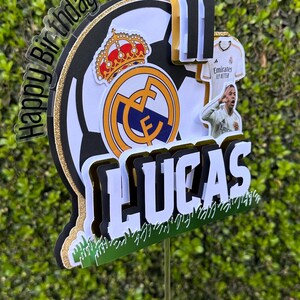 Real Madrid Cake Topper - Soccer Theme Party - Soccer Cake Topper ...