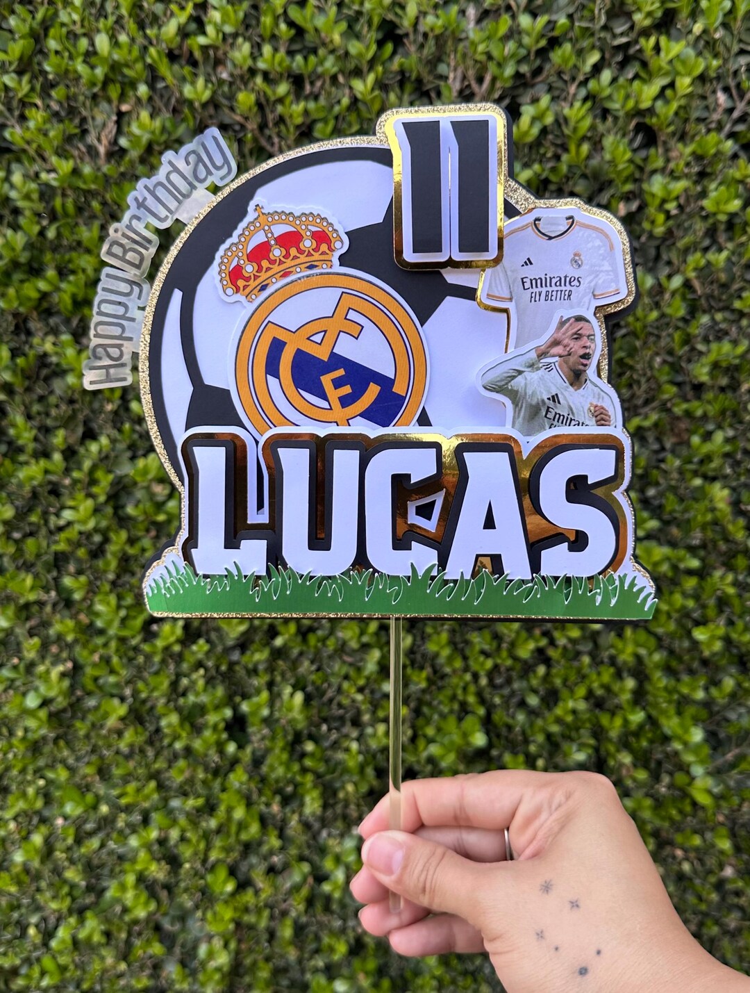 Real Madrid Cake Topper - Soccer Theme Party - Soccer Cake Topper ...