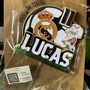 Real Madrid Cake Topper - Soccer Theme Party - Soccer Cake Topper ...