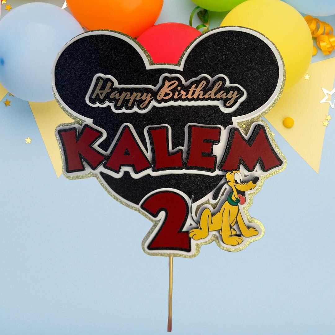 3D Mickey and Pluto Cake Topper Mickey and Friend Birthday Cake Topper ...
