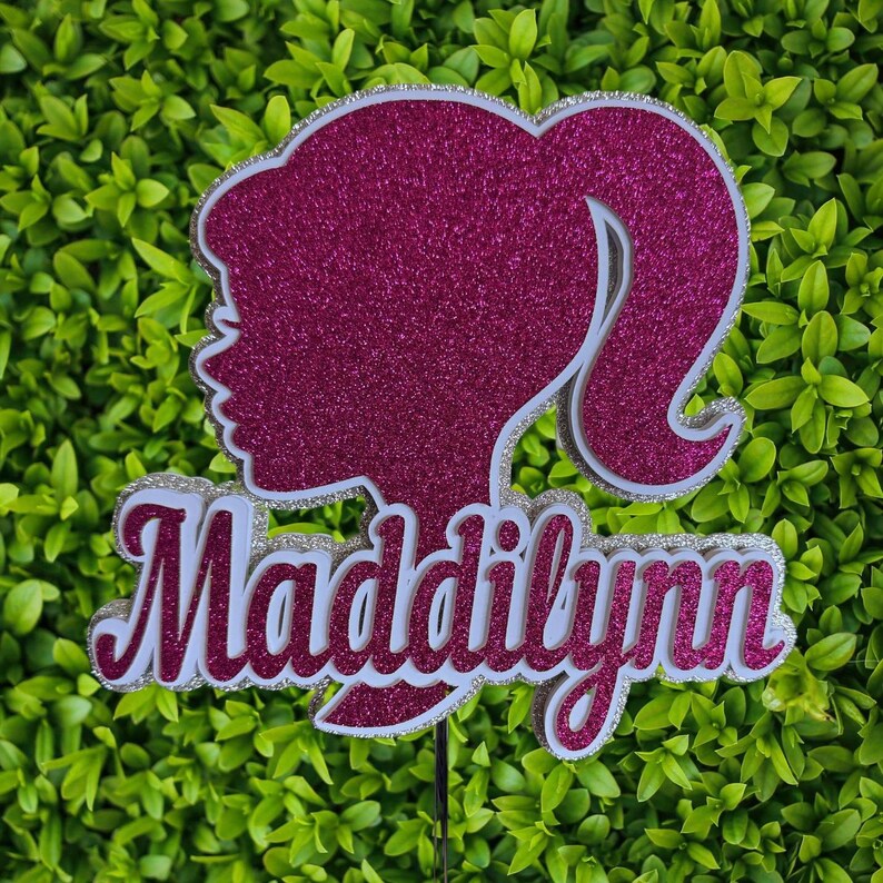 Doll Birthday Cake Topper - Personalized Hot Pink Topper - Etsy
