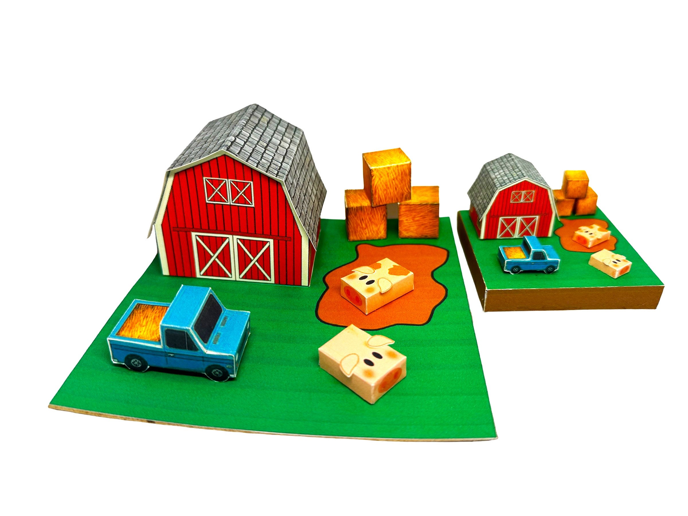 Farm. Printable Papercraft DIY Project (big Size. for Beginners) - Etsy