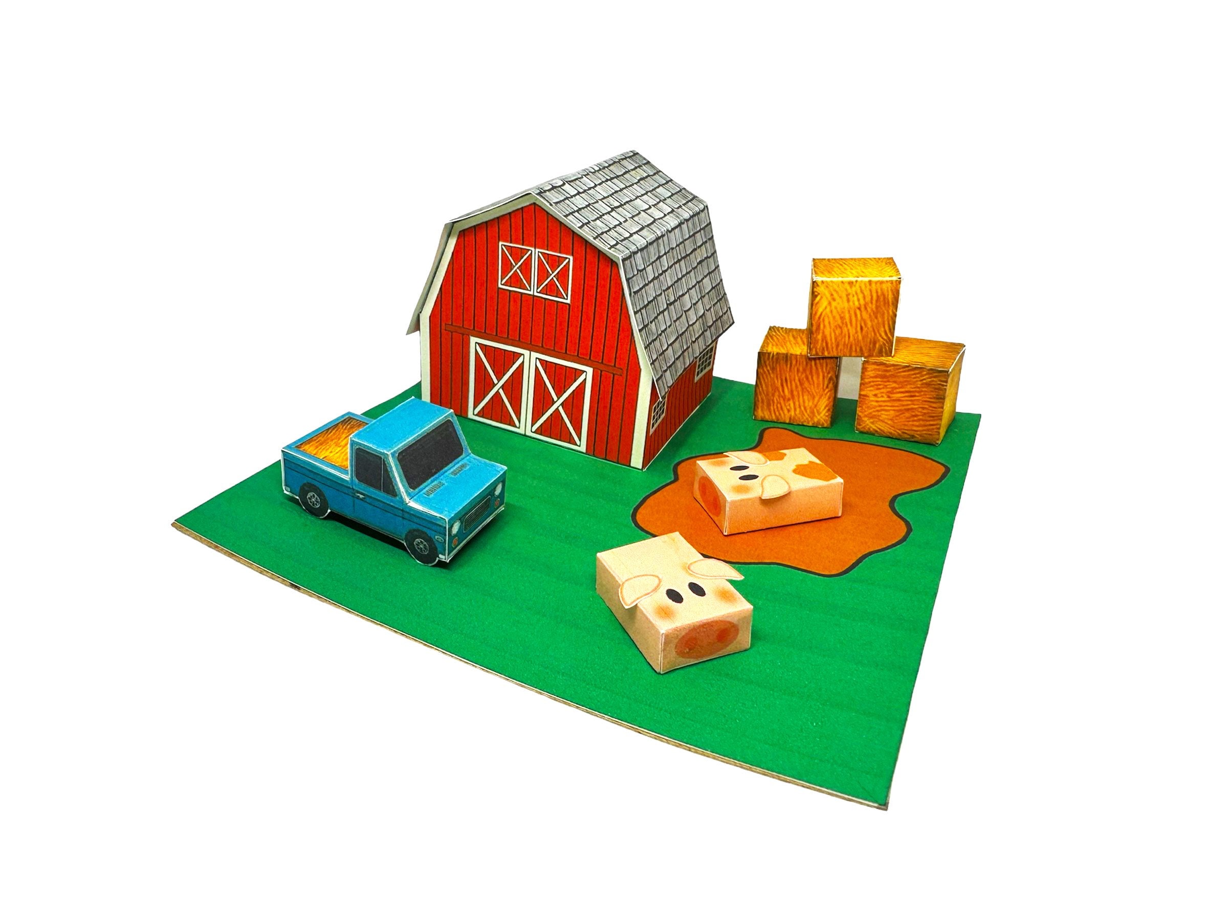 Farm. Printable Papercraft DIY Project (big Size. for Beginners) - Etsy