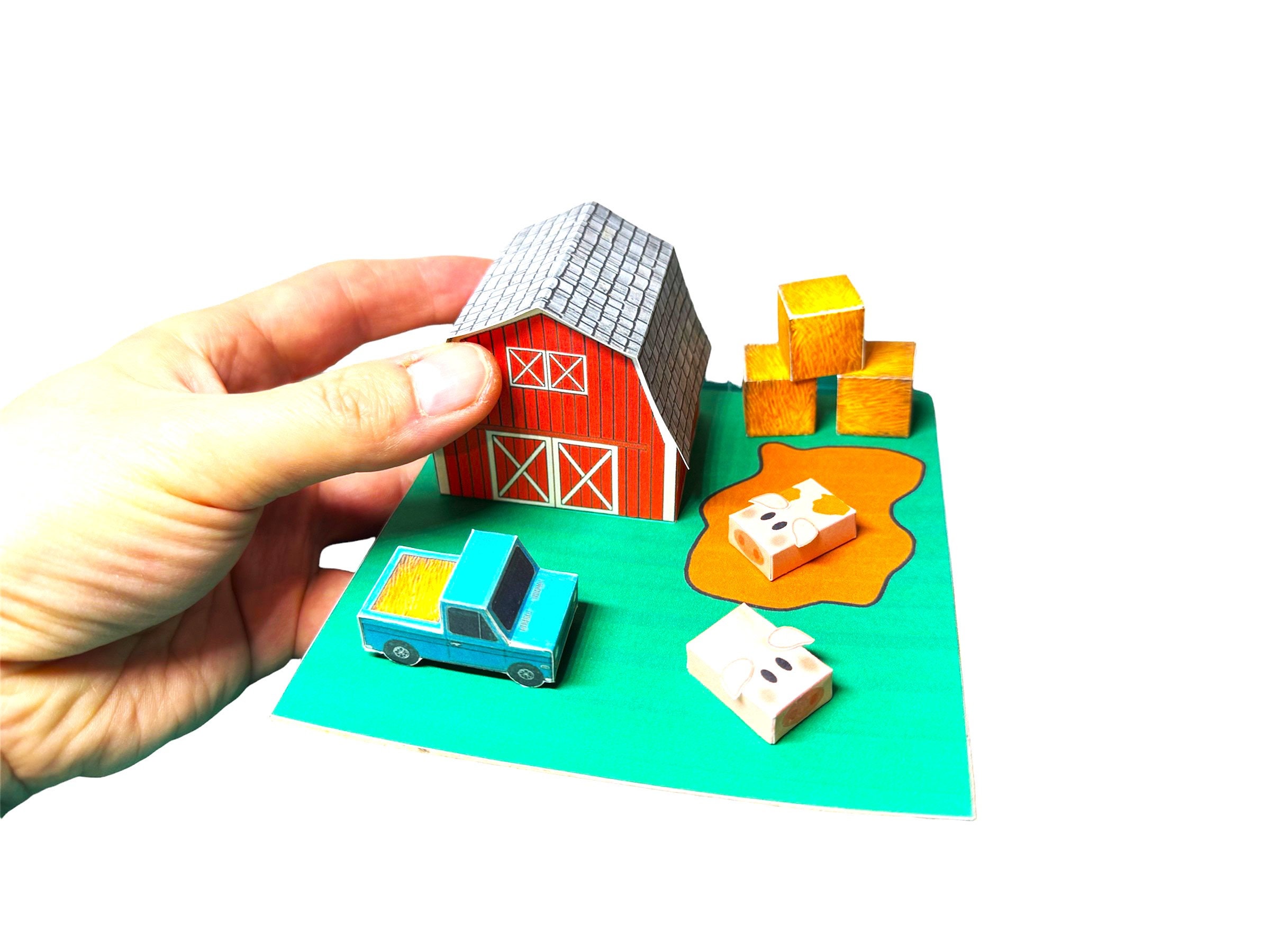 Farm. Printable Papercraft DIY Project (big Size. for Beginners) - Etsy