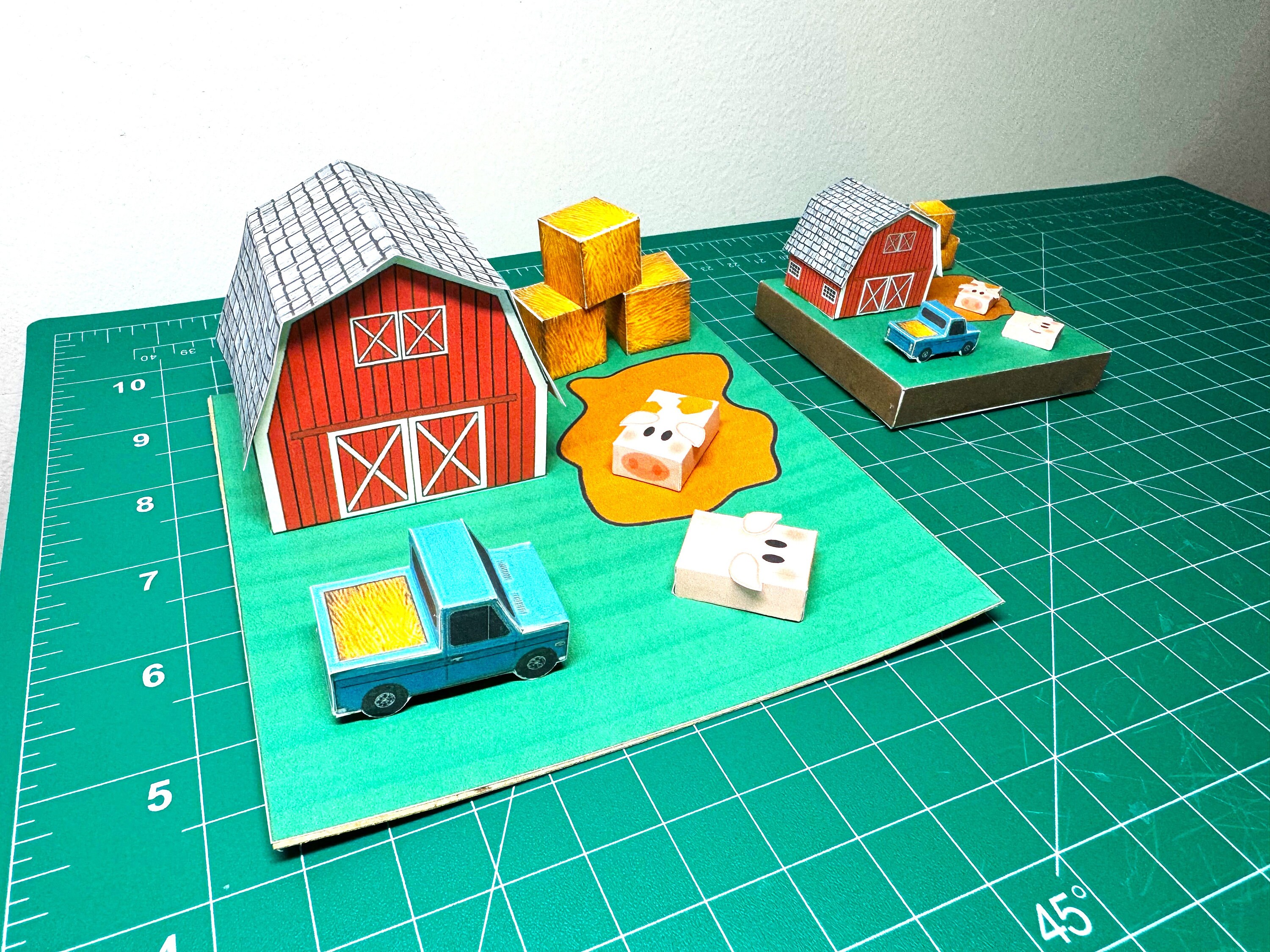 Farm. Printable Papercraft DIY Project (big Size. for Beginners) - Etsy