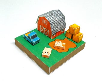 Farm. Printable Papercraft DIY Project big Size. for Beginners - Etsy