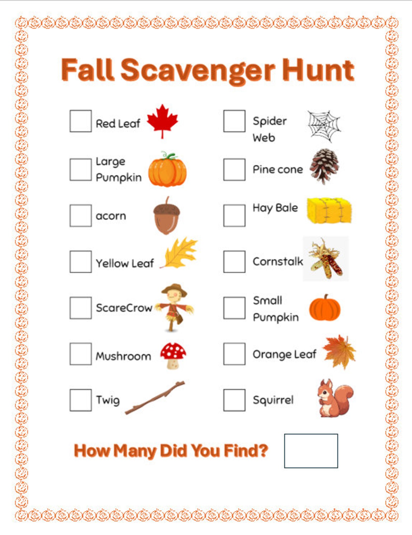 Set of 4 Seasonal Scavenger Hunt for Kids (fall, Winter, Spring, and ...