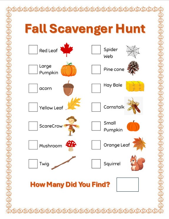 Set of 4 Seasonal Scavenger Hunt for Kids (fall, Winter, Spring, and ...