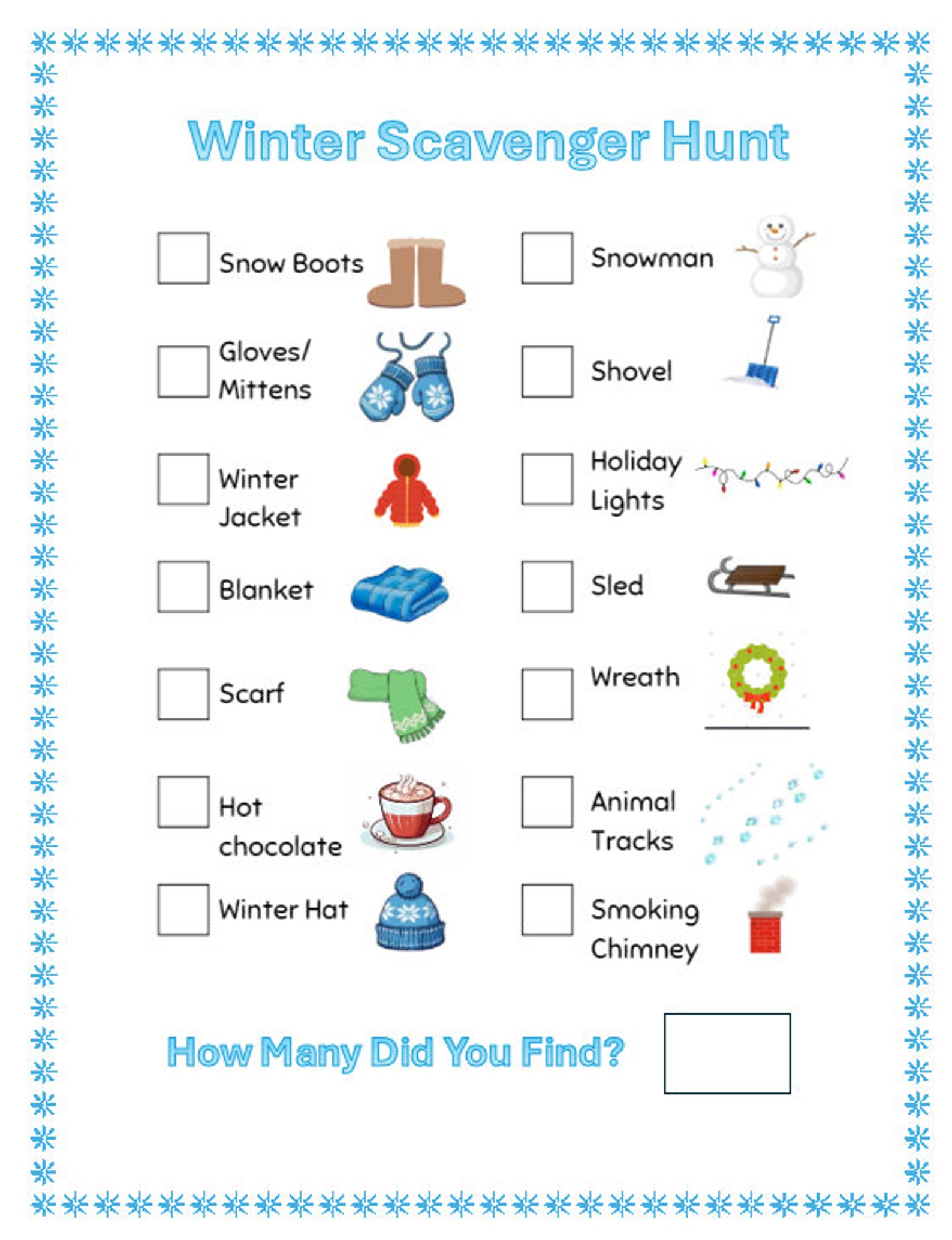 Set of 4 Seasonal Scavenger Hunt for Kids (fall, Winter, Spring, and ...